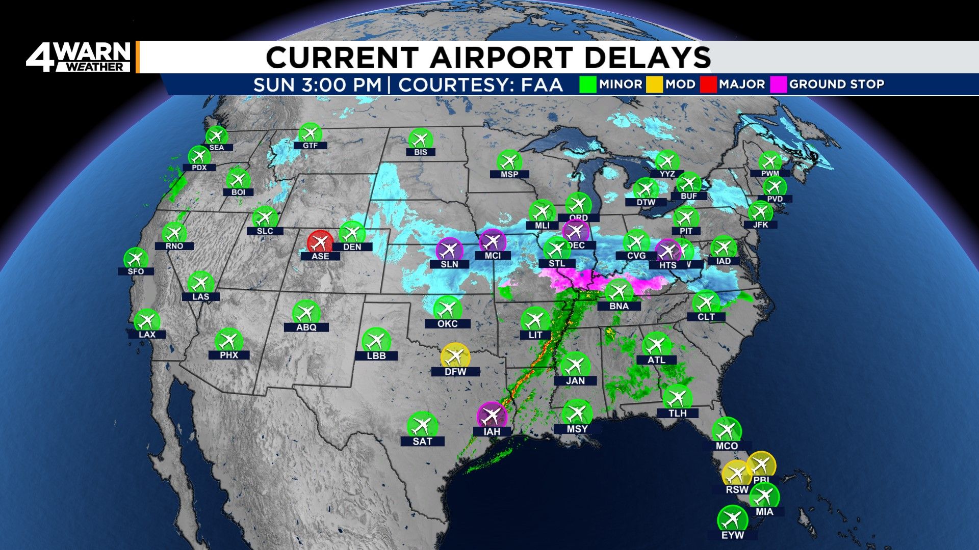 Airport Delay Map Site Integration FlightAware