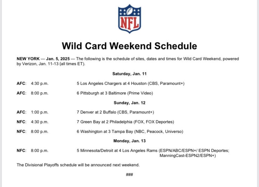 Printable Nfl Playoff Schedule Here's How I'm Pretty Sure The NFL