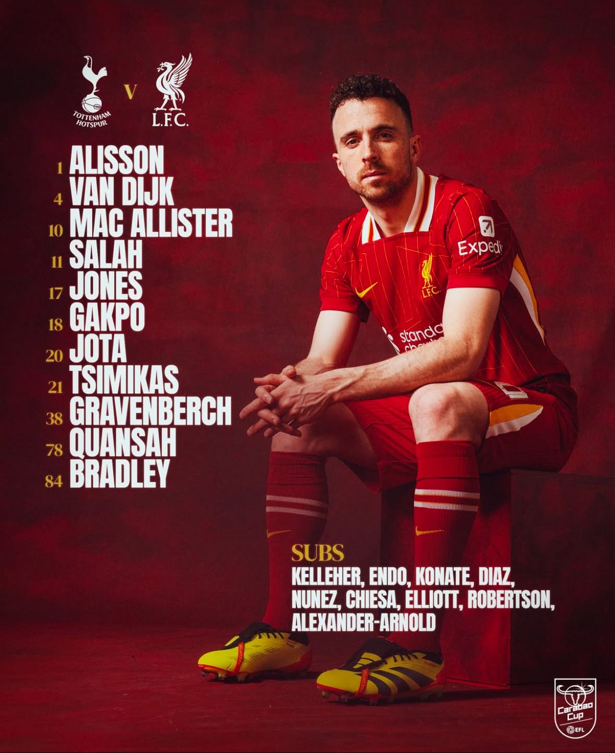 Liverpool FC Online on X Tonight s LFC team v Spurs. Your thoughts on that starting XI https t YTk6UcXNpy X