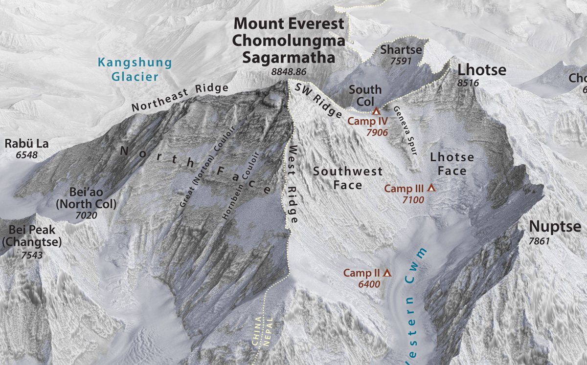 Map Mount Everest And Kathmandu