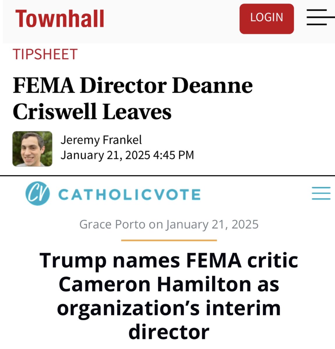 Trump Appoints Cameron Hamilton as Interim FEMA Director Following ...