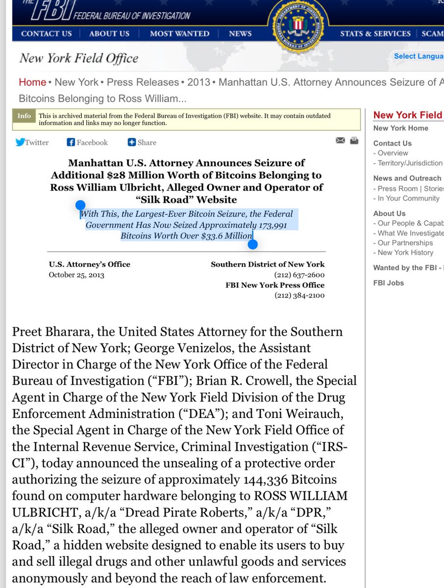 DOJ Seizes 173,991 Bitcoin from Ross Ulbricht, Worth $18.4 Billion, $34 ...
