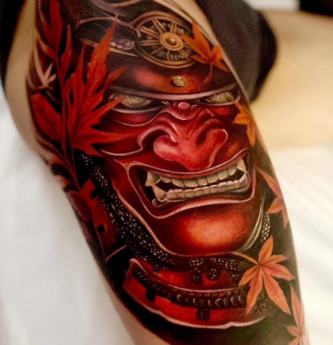 Samurai Oni Mask Tattoo
