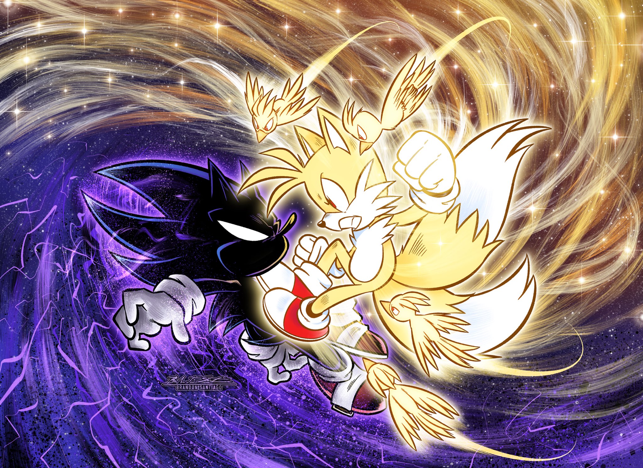 Dark Super Sonic Vs Dark Super Shadow
