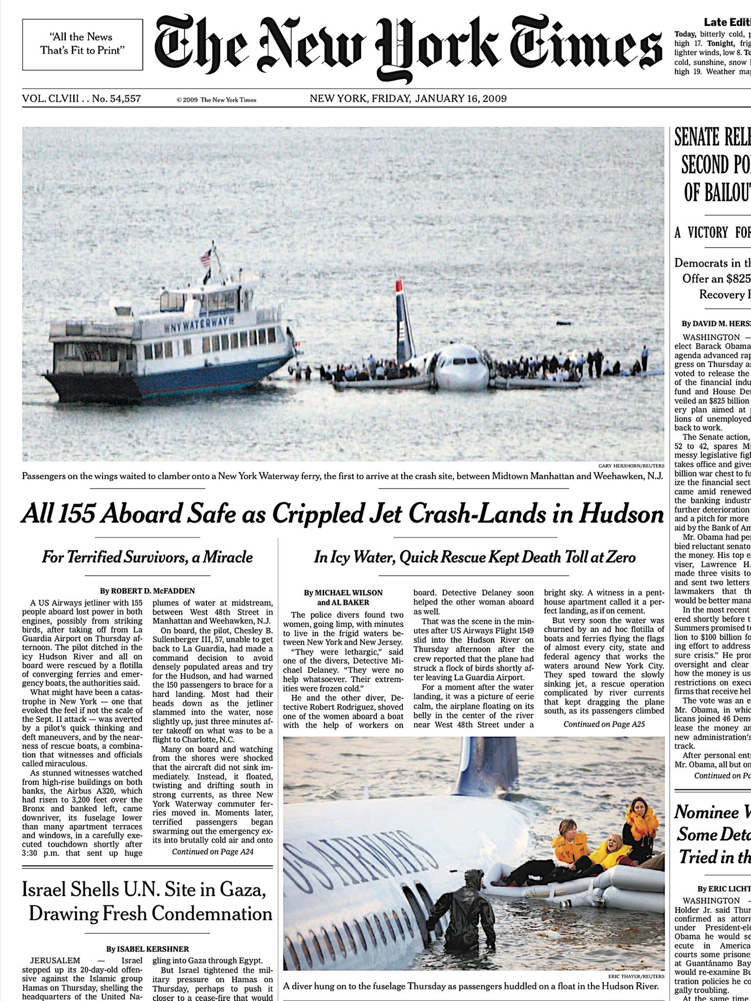 2009 Hudson River Plane All Rescued From Hudson River Plane Crash