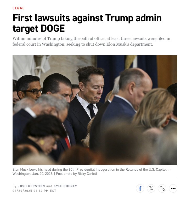 First lawsuits against Trump admin target DOGE - Democratic Underground ...