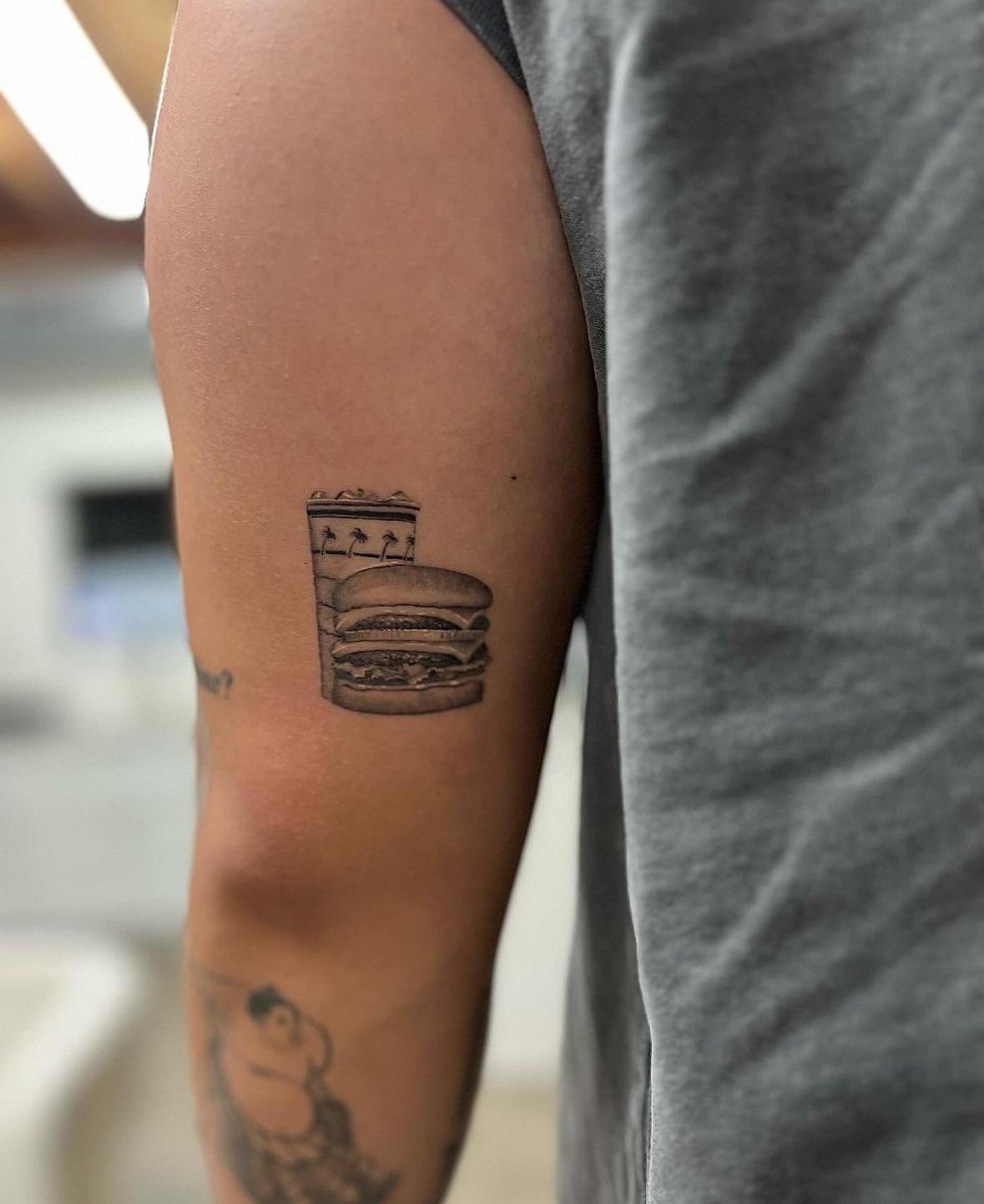 Small Hamburger Tattoos Never Enough Burgers Traditional Tattoo"