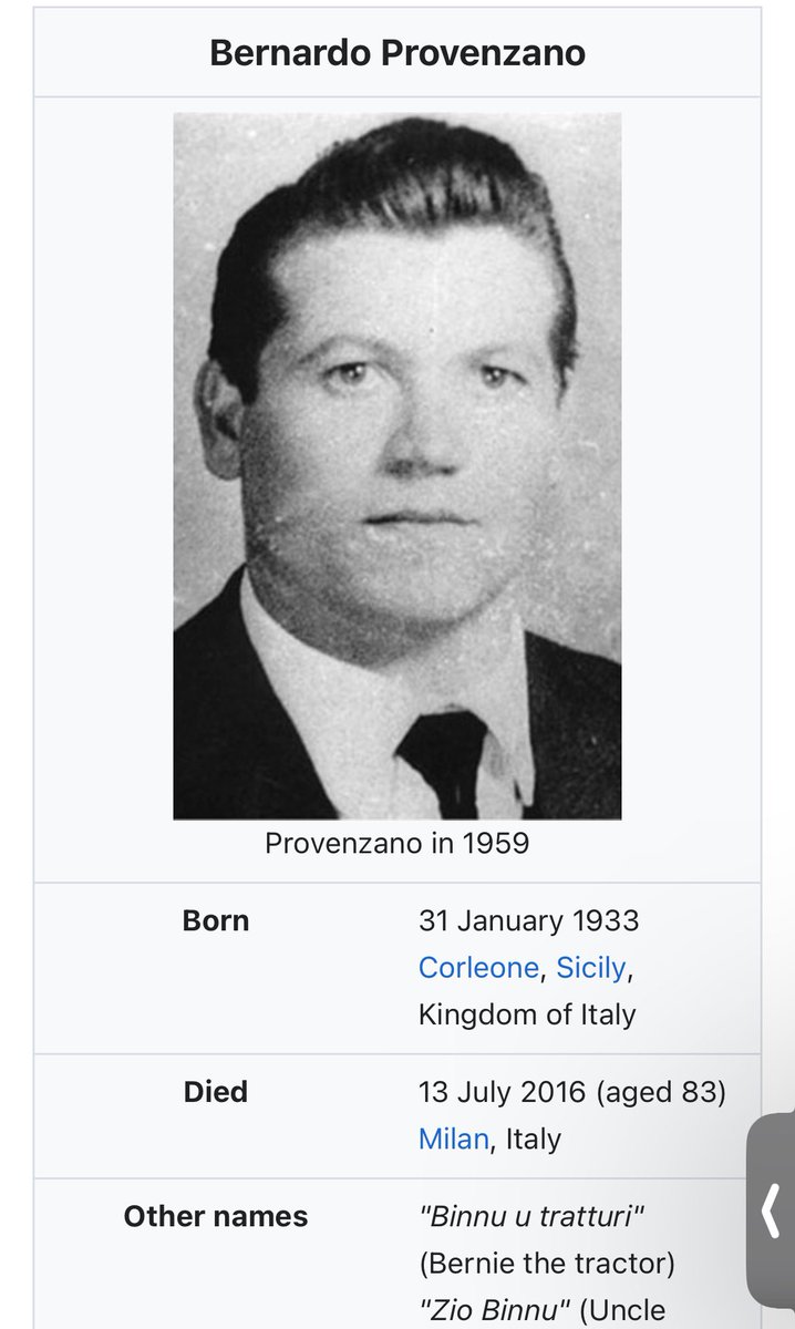 Provenzano family is the head family of the notorious Italian N ...