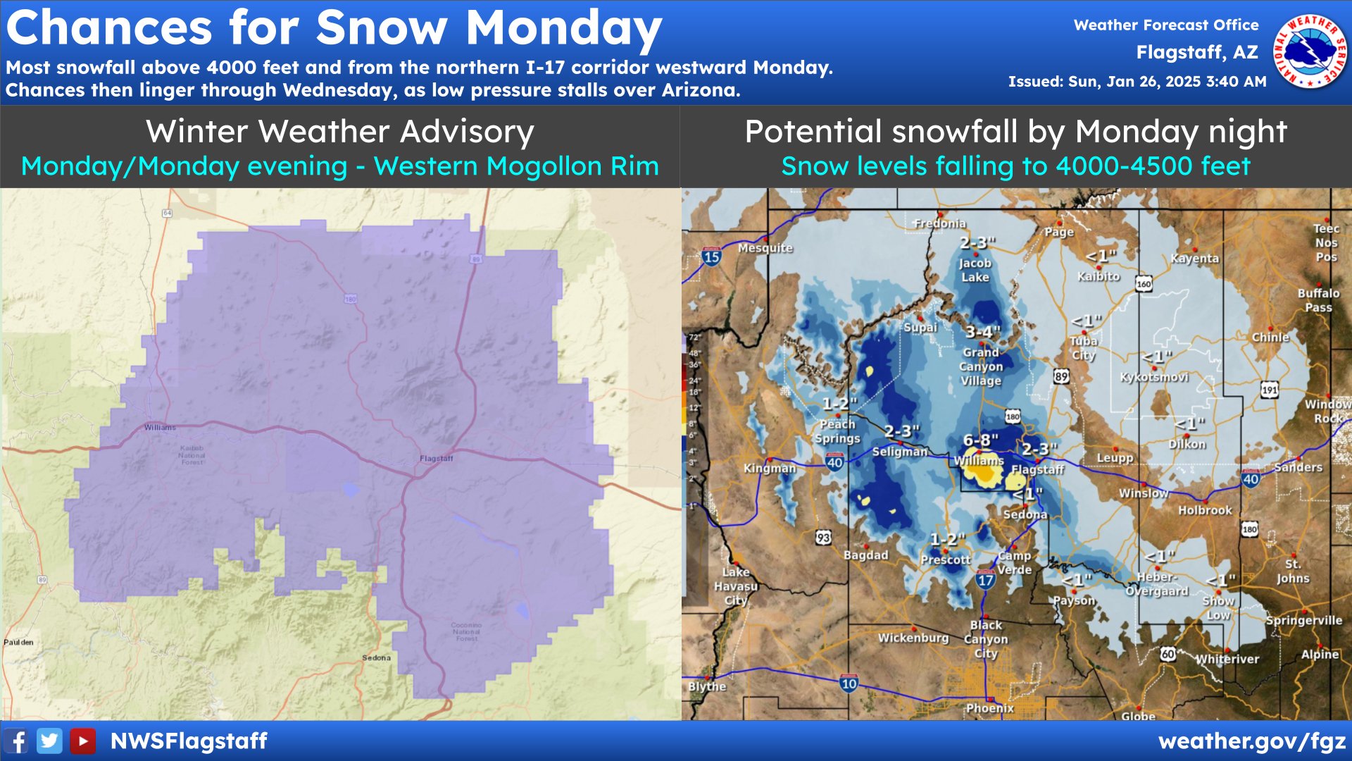 Flagstaff Arizona Weather Map Tornado Warning Was Issued By NWS