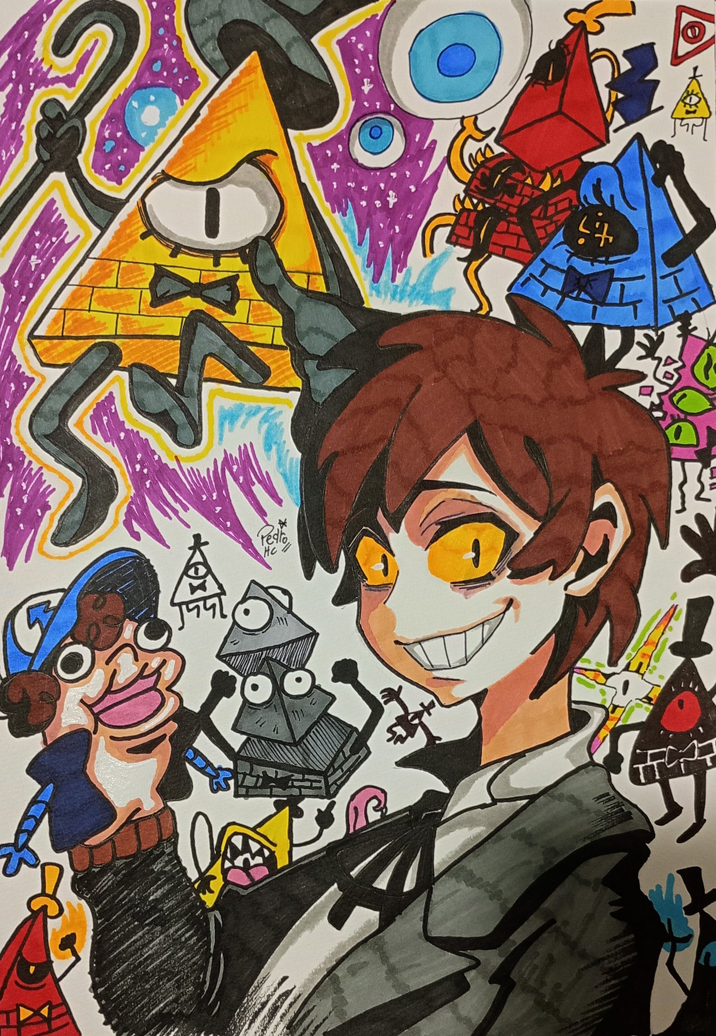 Gravity Falls Bill Cipher Bipper Bill Dipper...Bipper Drawception