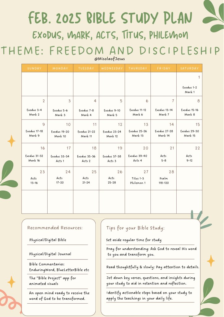 FEB 2025 BIBLE STUDY PLAN is here! 🙌📖💃 Ready to dive deeper into God's ...