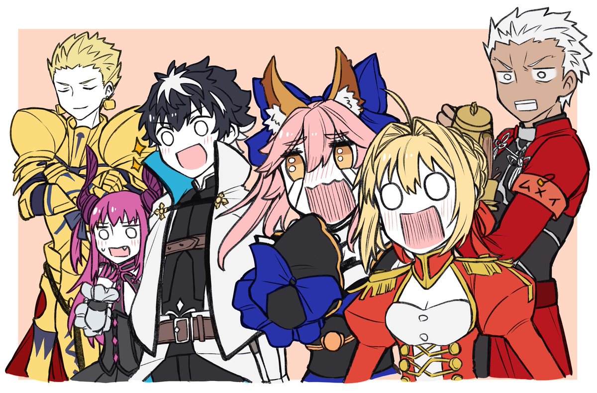 アーチャー ,null ,悪魔ランサー ,null ,ネロ・クラウディウス(Fate) ,赤セイバー ,null ,キャスター(Fate/EXTRA) 「岸波白野加入だぁー ...