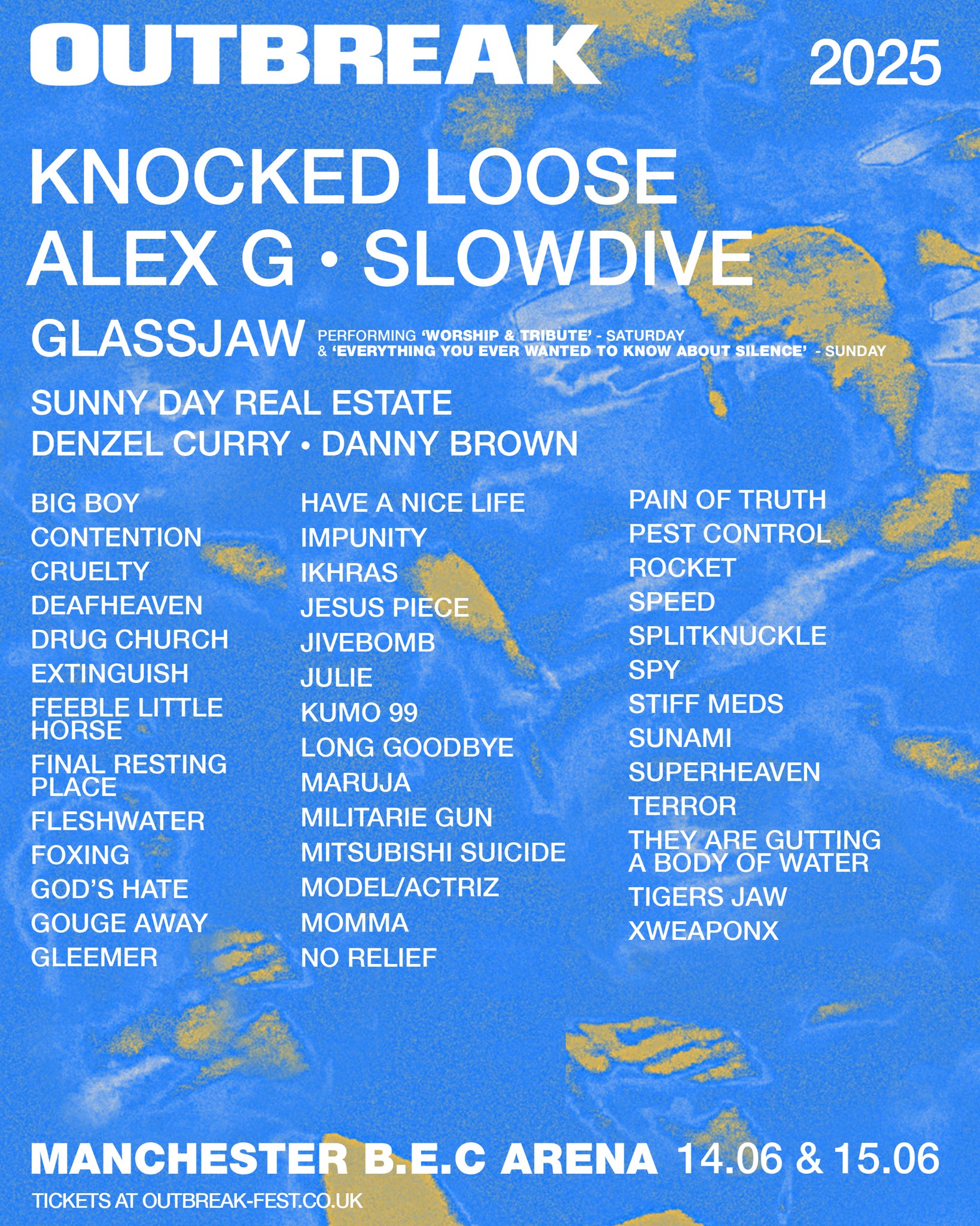 OUTBREAK FEST 2025: TURNSTILE, Knocked Loose, Glassjaw, Slowdive, Sunny ... OUTBREAK FEST 2025: TURNSTILE, Knocked Loose, Glassjaw, Slowdive, Sunny ...