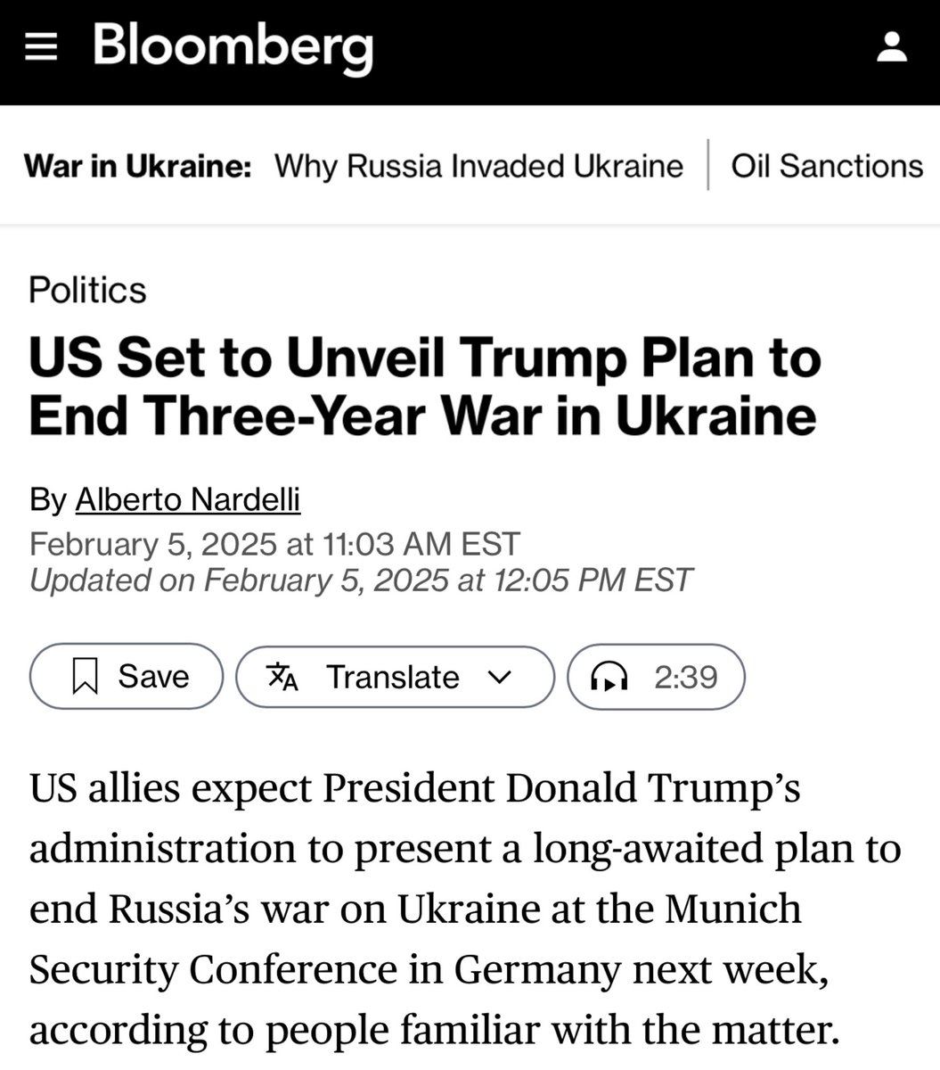 Translation; Probably in order to talk with Ukraine to end the war ...