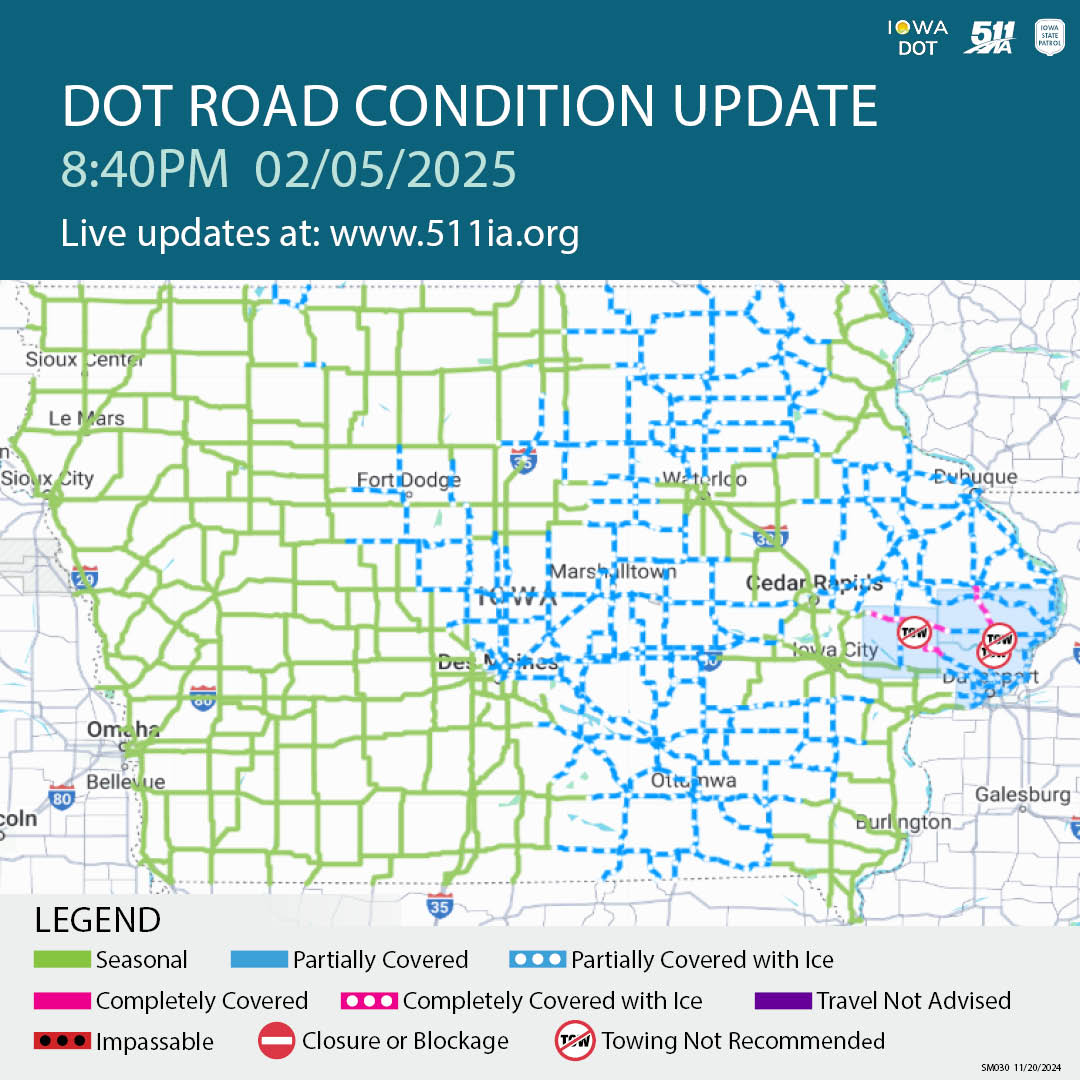 Map Of Iowa Road Conditions Current Snow Totals In Des Moines, Ames