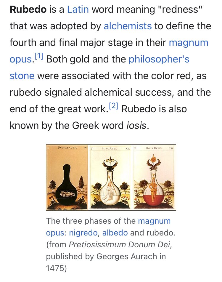 @missnic06 Rubedo the Reddening? Rubedo is a Latin word meaning ...