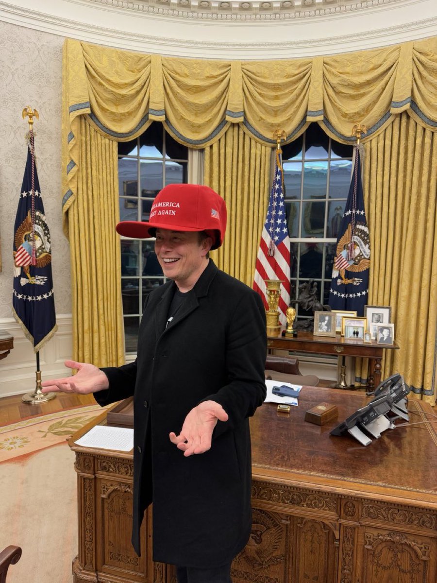 Time's cover shows Musk behind the president's desk. This is the Oval ...