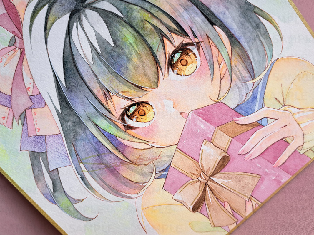 「BOOTHに大色紙仕立てのバレンタイン原画追加しました。なかなか良い色になったと」|ささつゆ🦊5/5【COMITIA144】H28b📚5/6【A40】参加のイラスト