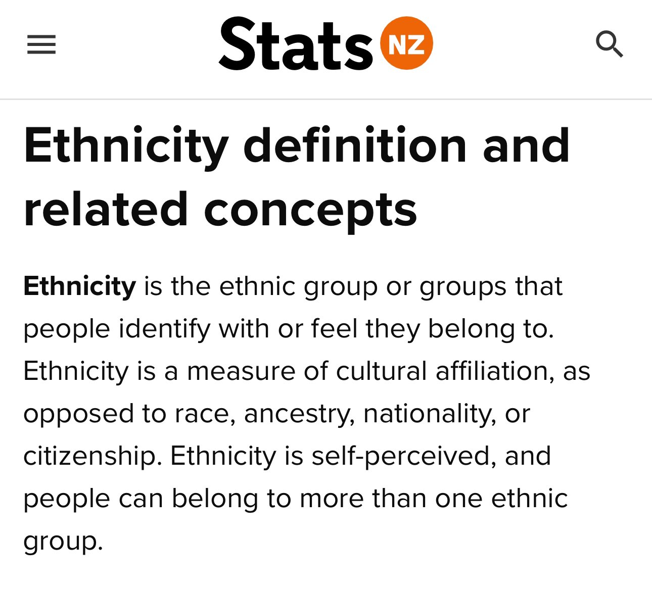 Ethnicities Definition