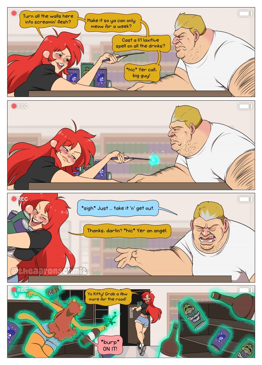 「TRAILER PARK WITCHES Hellen Hex and Kitty Cantrip make a p」Aaron Schmitの漫画