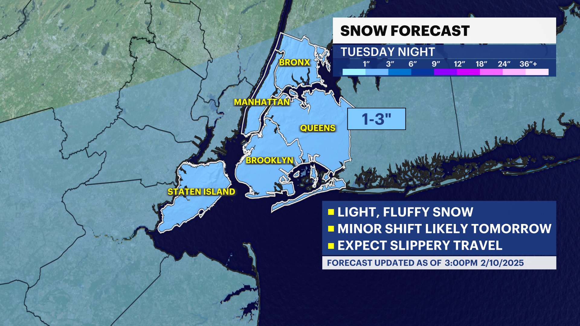 Snow Accumulation For Staten Island Winter Storm: Fast Moving