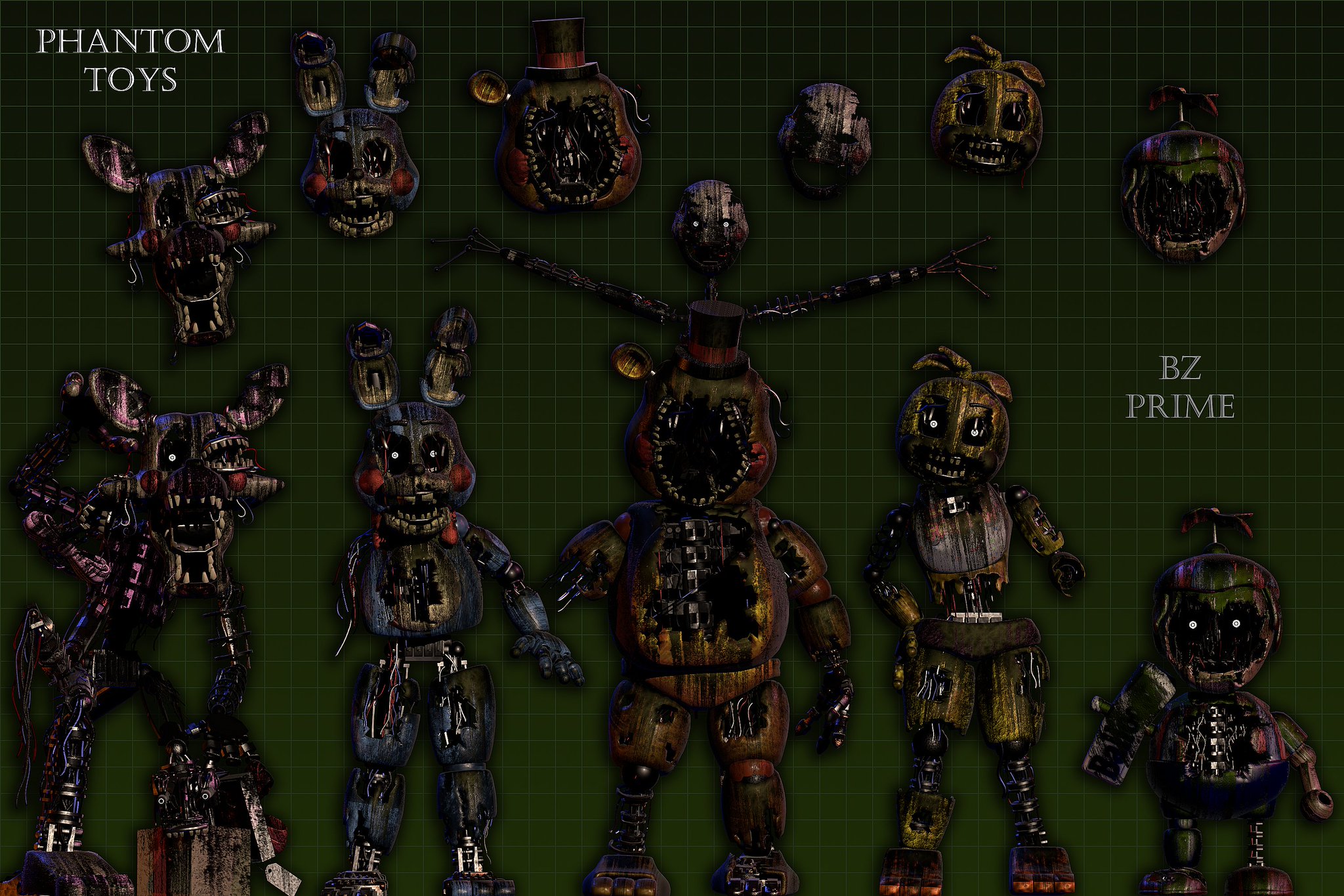 Phantom Animatronic Texture Puppet (Five Nights At Freddy's Series)