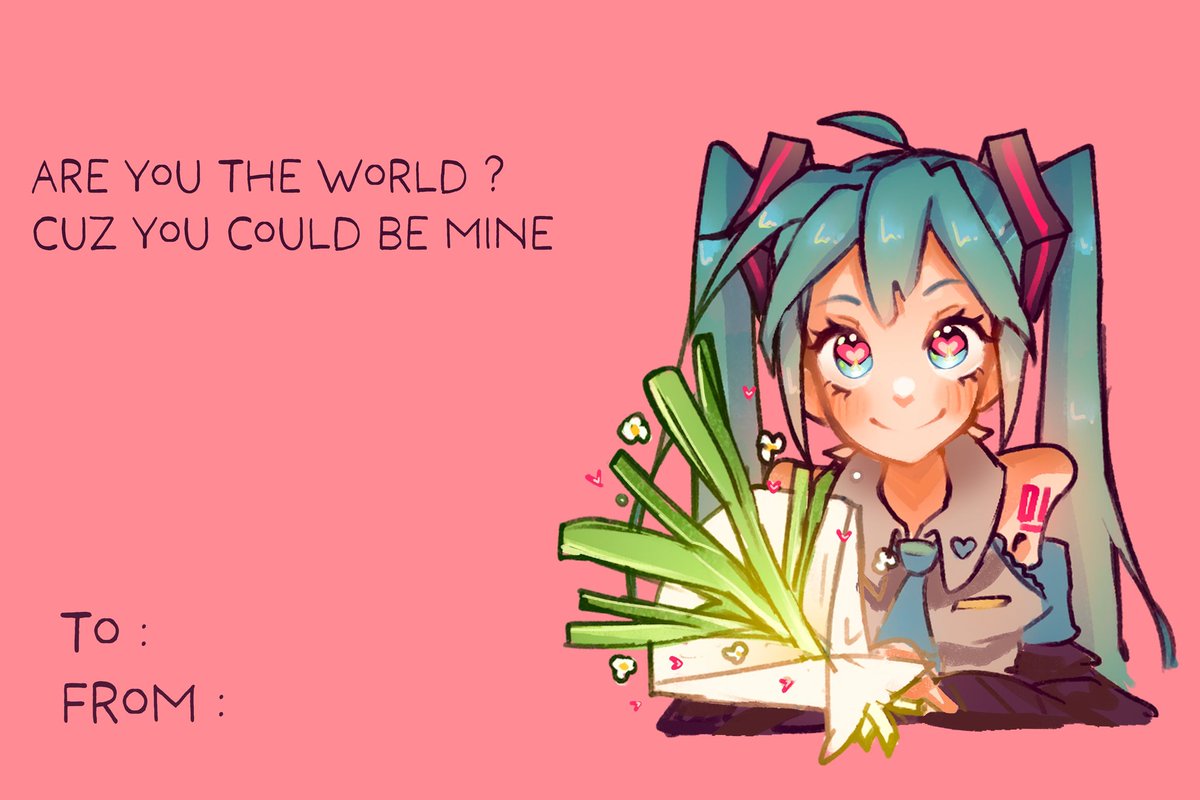 初音ミク 「Annual Miku Valentine's cards repost !! 」|meekieのイラスト