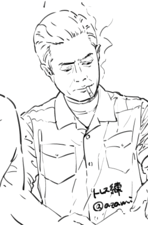 「やっとグラスなしの写真を見つけた(これもトレス練 」azami｜6/1 COMITIA152の漫画