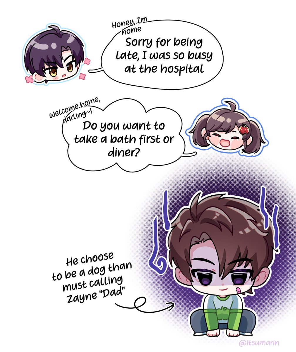 「When mc want to playing house with caleb and zayne 🍎 ️ (2/」Itsumarinの漫画