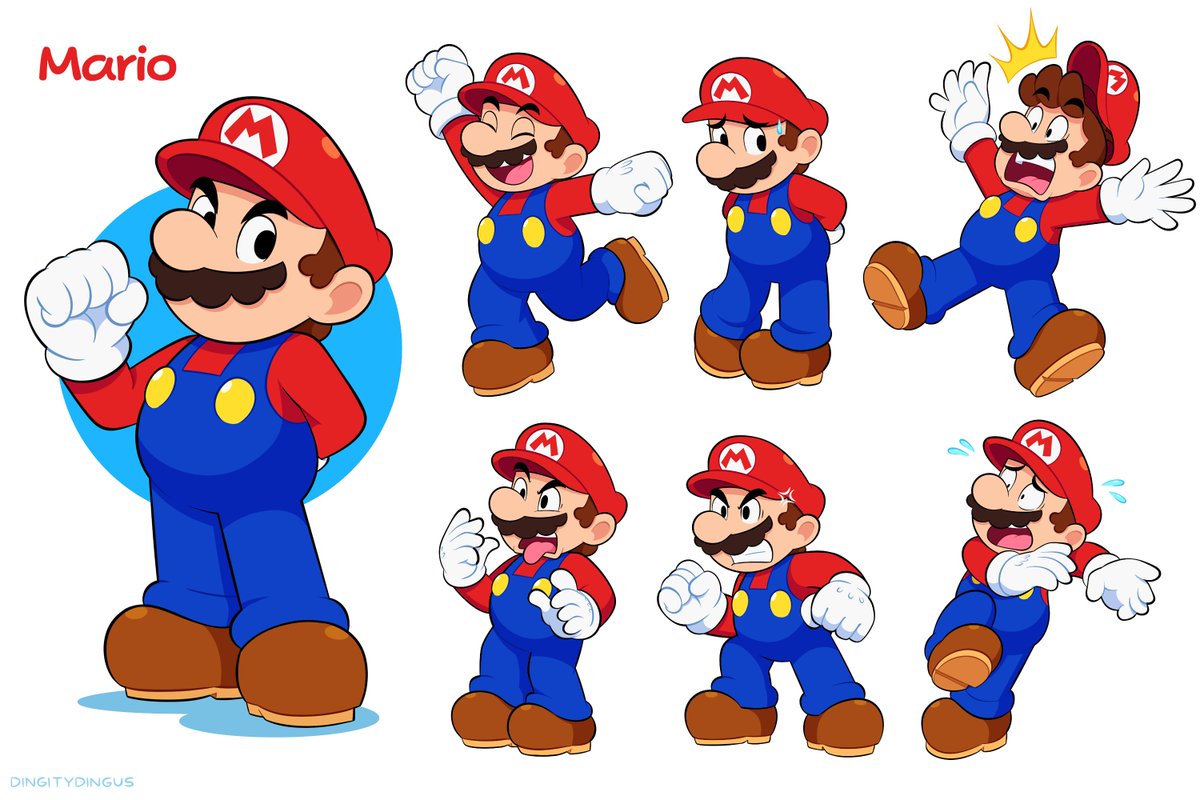 マリオ 「Mario Expression Sheet #Mario #Nintendo 」|Vinny 🌟のイラスト