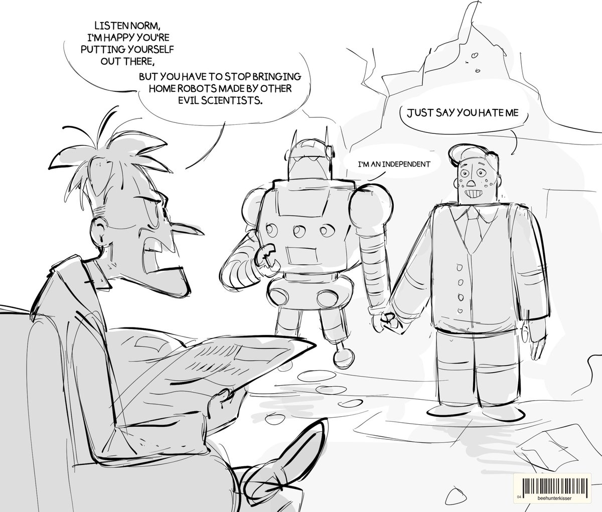 「for a tunglr ask about norm and tobor from hamster and grete」jesseの漫画