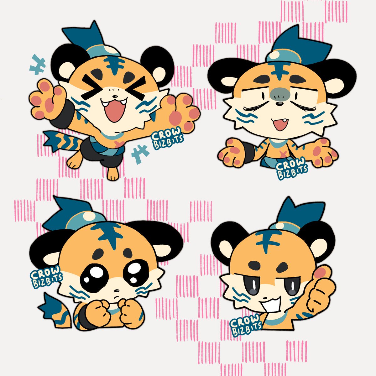 oc] I drew my ocs as sticker emotes 」|🐔のイラスト