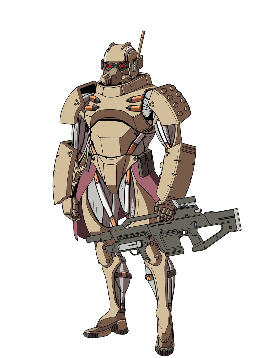 「C.L.M.Nエルダー指揮官クラスの兵士。装甲で身を固めており武装が異なる他、通」|JOY86式。のイラスト
