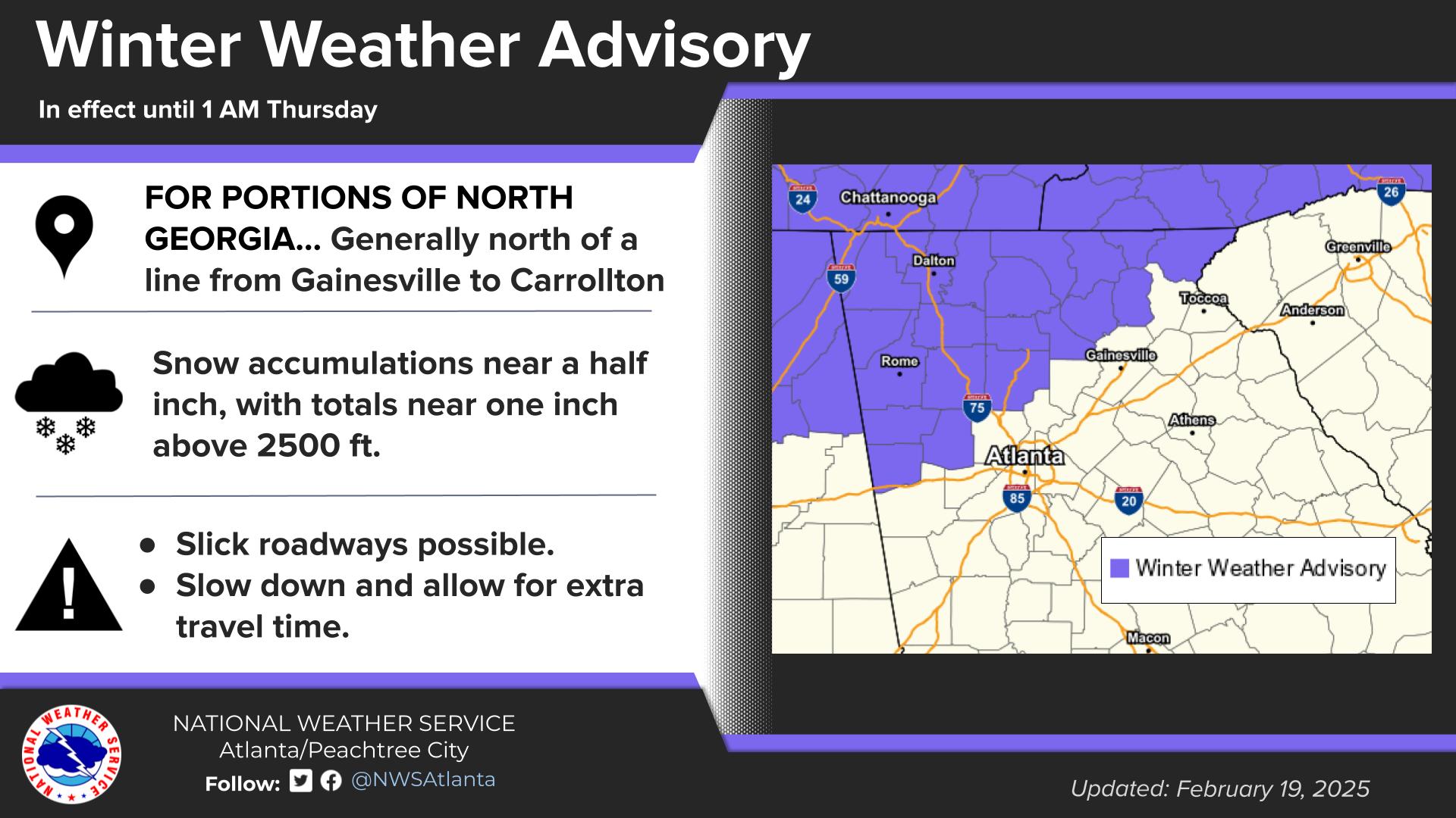 Weather Atlanta Counties Georgia Winter Storm: Icy Roads To Remain