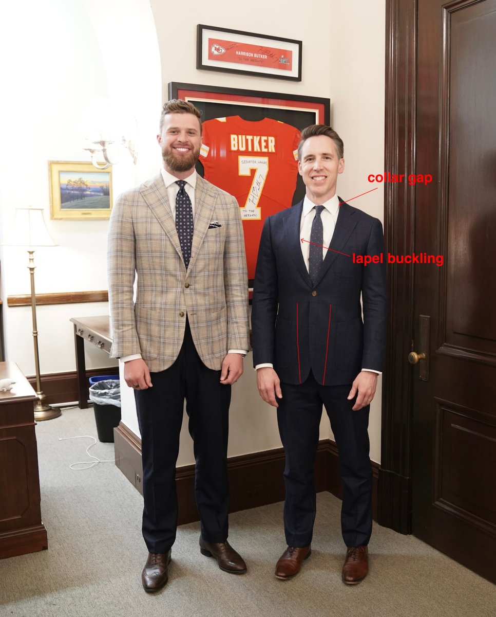 There's a very subtle difference in how these two jackets fit. Can you ...