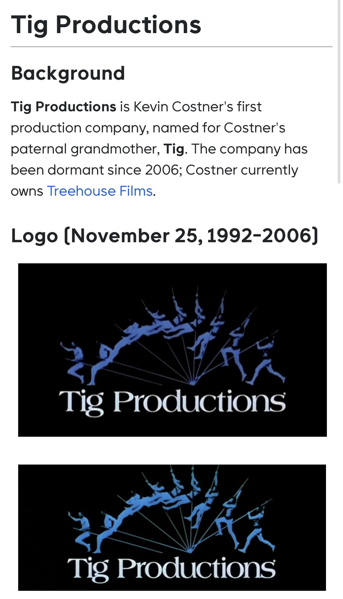 Tig Productions Logo J.Bothwell Productions