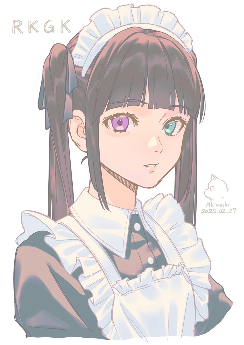 「RKGK お題:オッドアイツインテールメイド 」|秋鷲 /Akiwashiのイラスト
