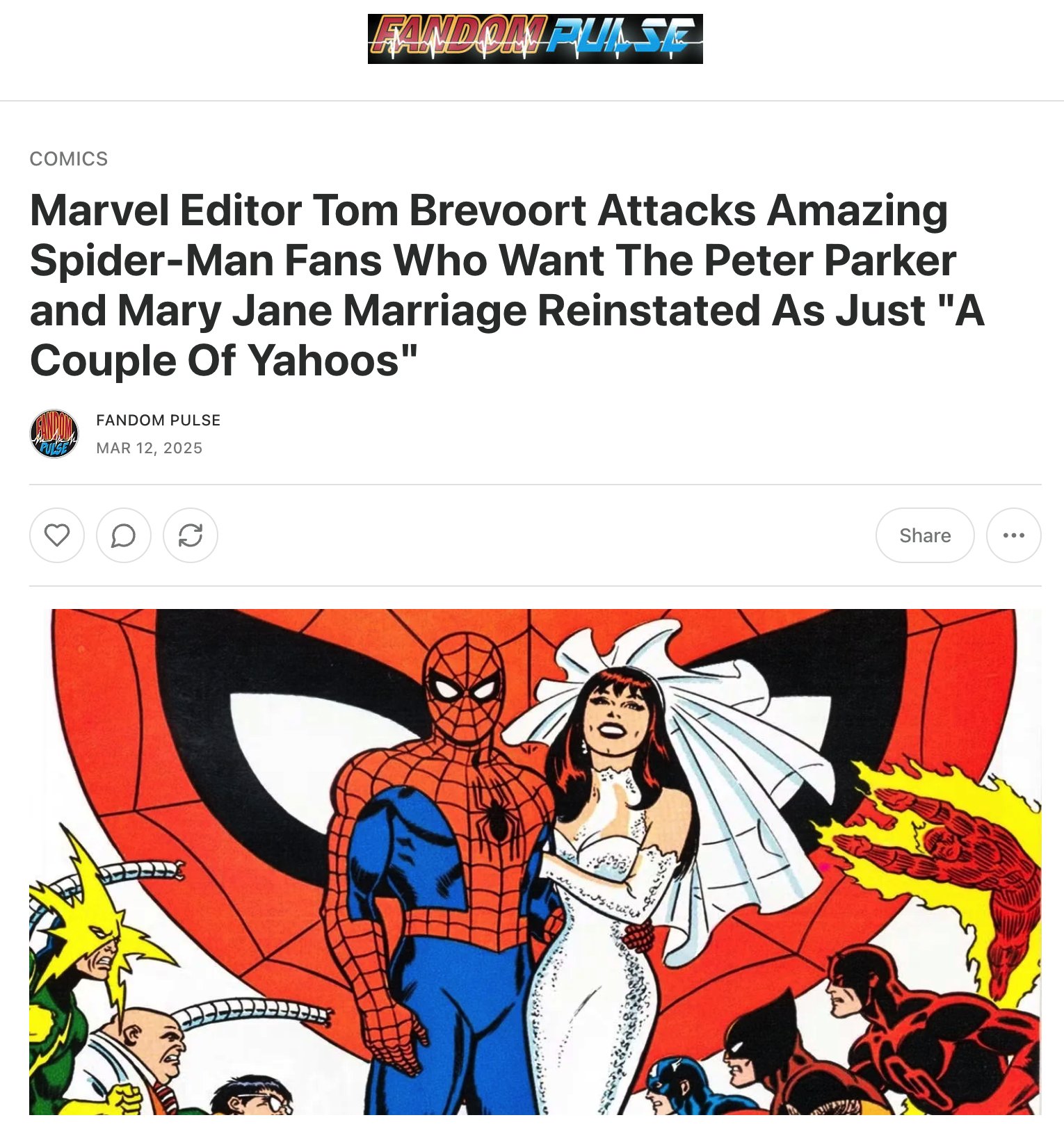 Spiderman And Mary Jane Marriage Mary Jane Watson Wikipedia