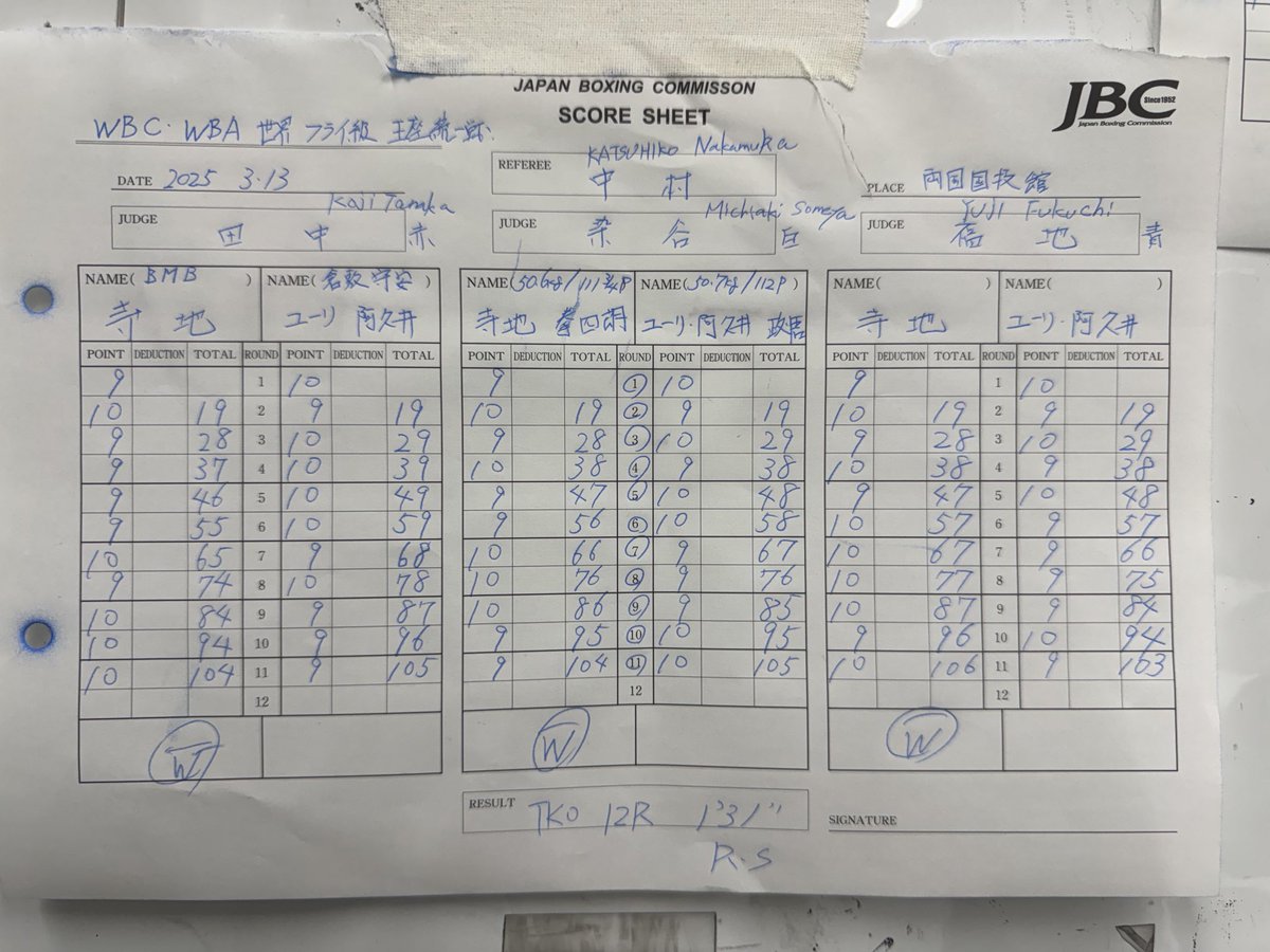 日本人世界王者対決で 奇跡の12R大逆転TKO負け食らったユーリ阿久井「ストップに異論はない」 顔面がとんでもないことに [452836546]