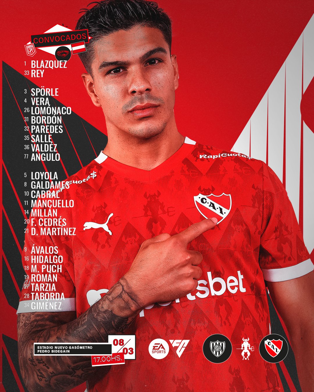 San Lorenzo recibe al Rojo en un partido trascendental por la punta y con la vuelta de Muniain ...