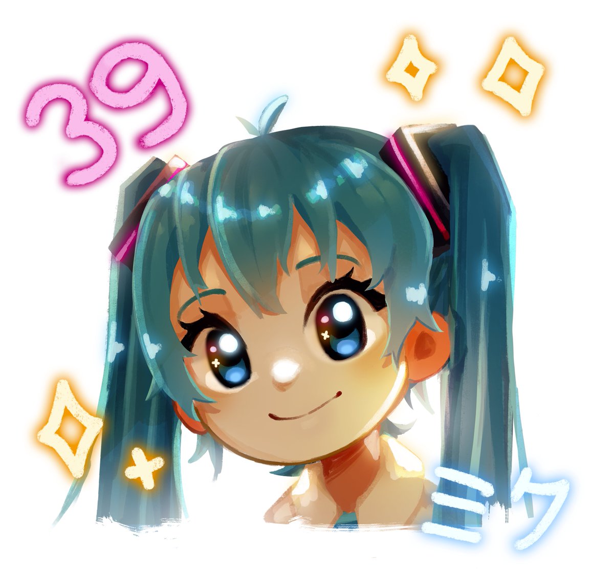 初音ミク 「39 ! 」|meekieのイラスト