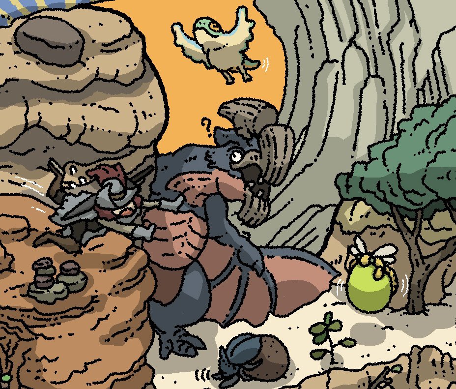 「スナノリュウセイがどこにいるか分かるかなー?#モンハンワイルズ #MHWs #M」|gozz/ごず🏝のイラスト