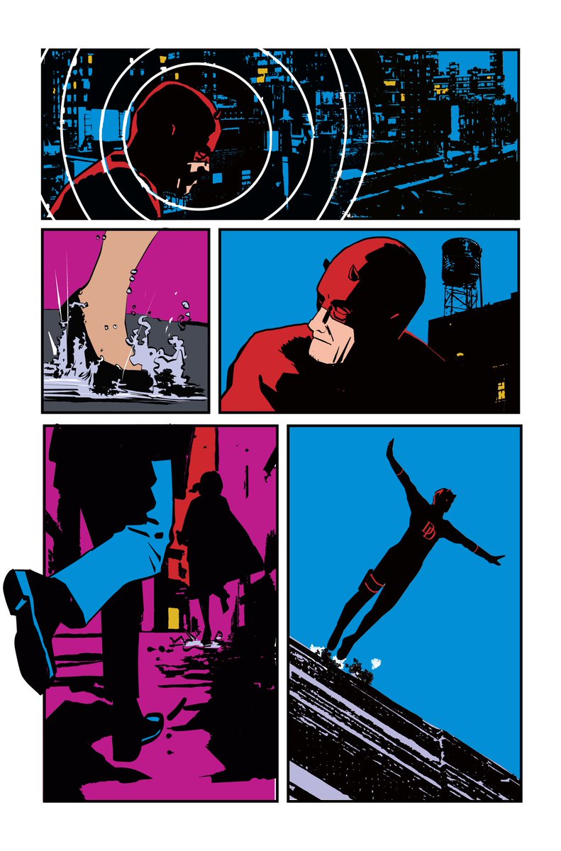 「#Daredevil sample page for fun with color! 」marco finneganの漫画