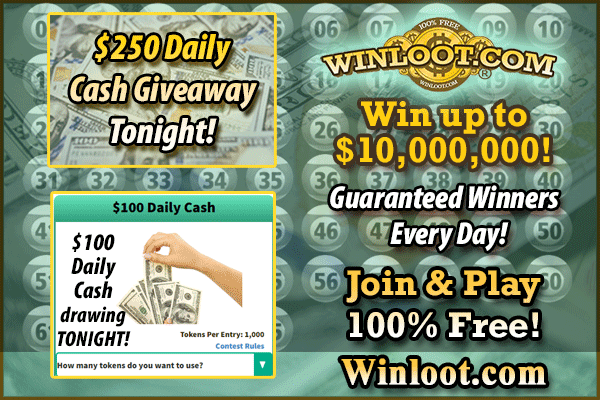 Winloot.com Winners Winloot One Million Dollar Sweepstakes