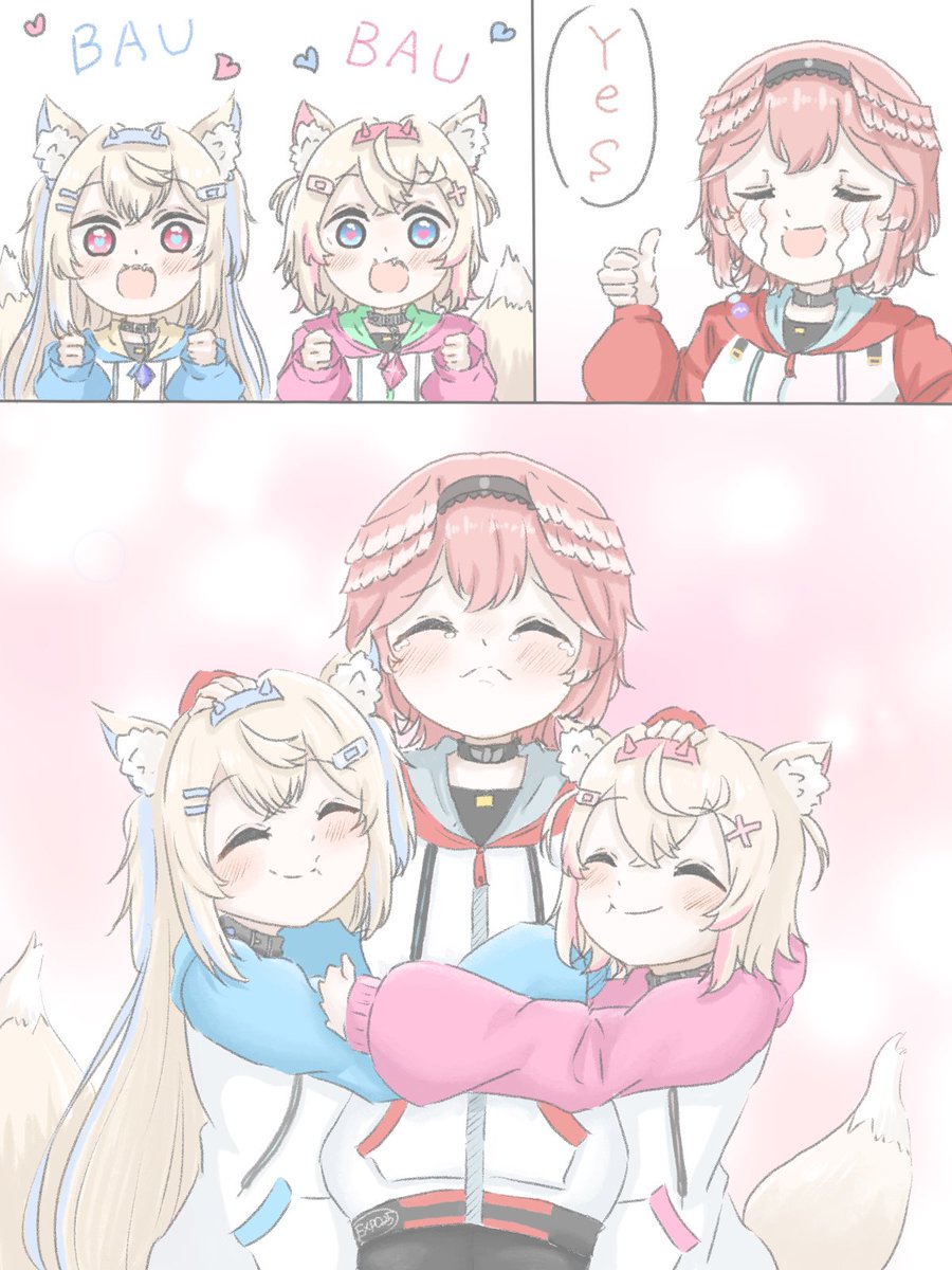 「フワモコの誘惑に負けたルイ姉🥀🐾🩷🩵 (ルイ姉のサブ垢ツイートより) #Luillust #FWMCpix」ゆう🍀の漫画