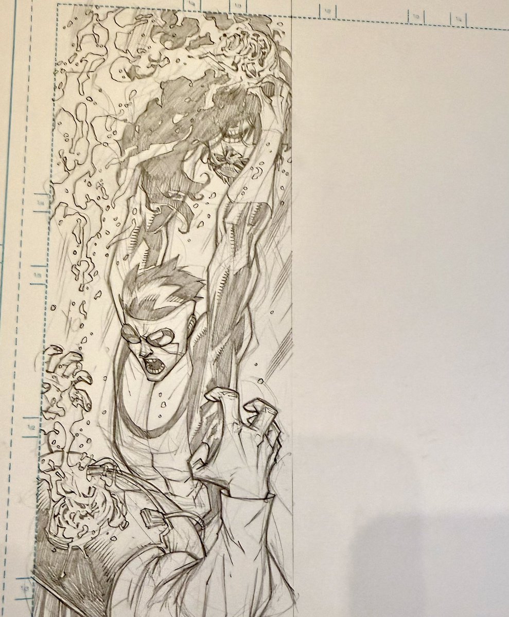 Here’s an old page of pencils. Remember this @RobertKirkman ? I drew a ...