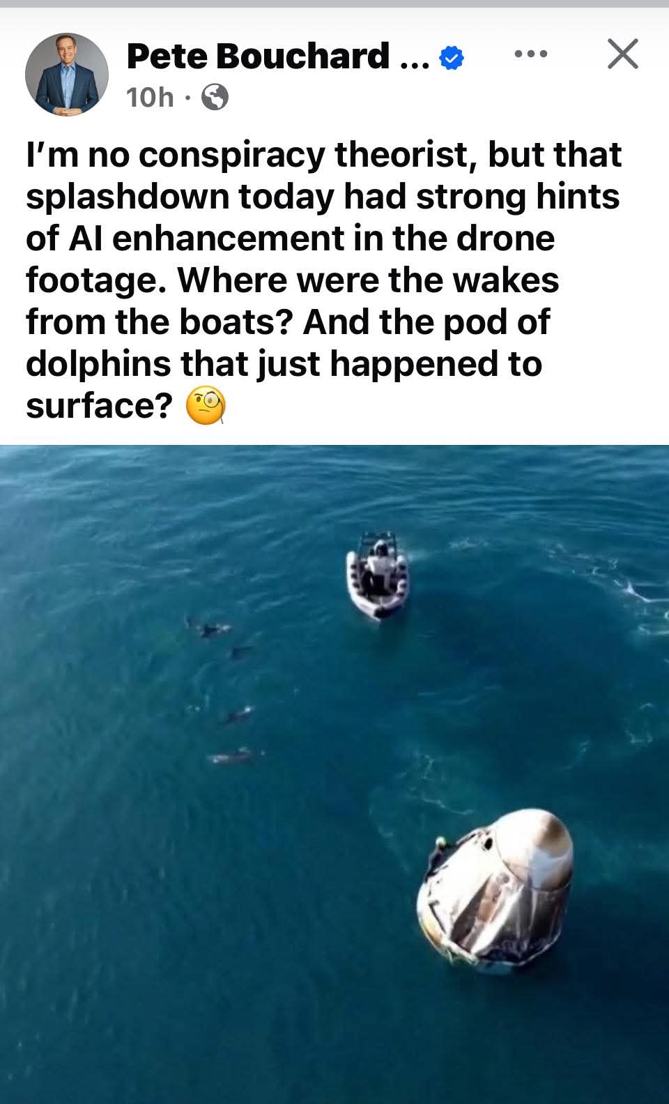 NBC weather hack Pete Bouchard claims Space X rescue of Biden's ...