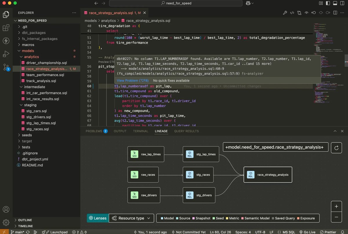 dbtのVSCode拡張機能 - tkgshn