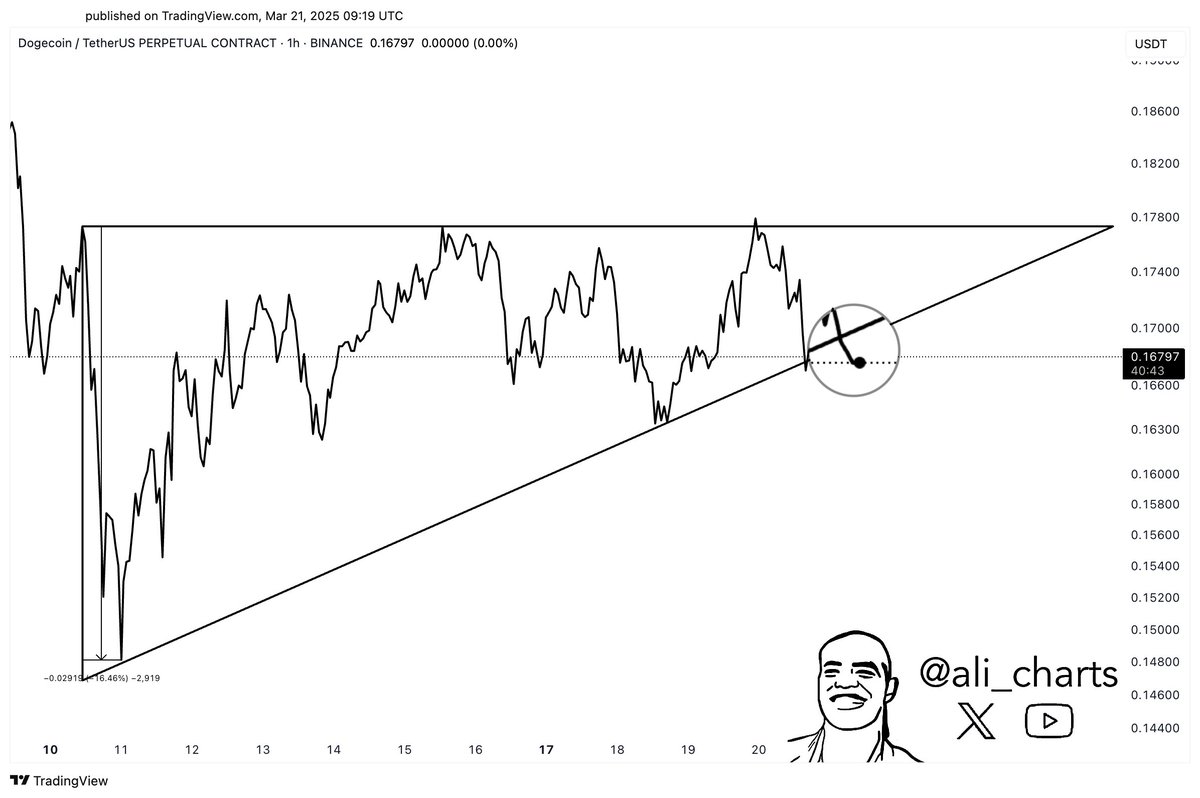 Dogecoin Breaks Under Ascending Triangle: 16% Crash Incoming? Dogecoin Breaks Under Ascending Triangle: 16% Crash Incoming?